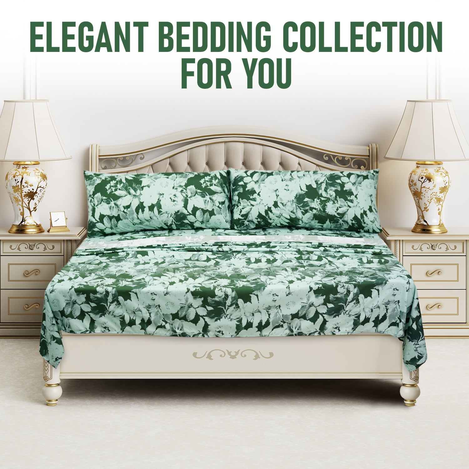 HOMES PERCEPTION 4 Pcs California King Size Microfiber Sheet Sets – 16” Extra Deep Pocket ...