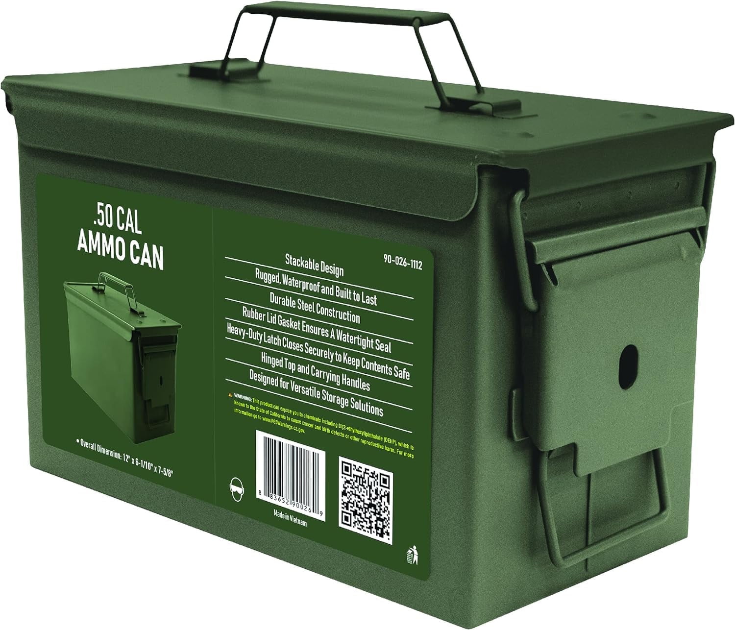 Homestead 50 Cal Metal Ammo Can - New Steel M2A1 Military, Airtight and ...