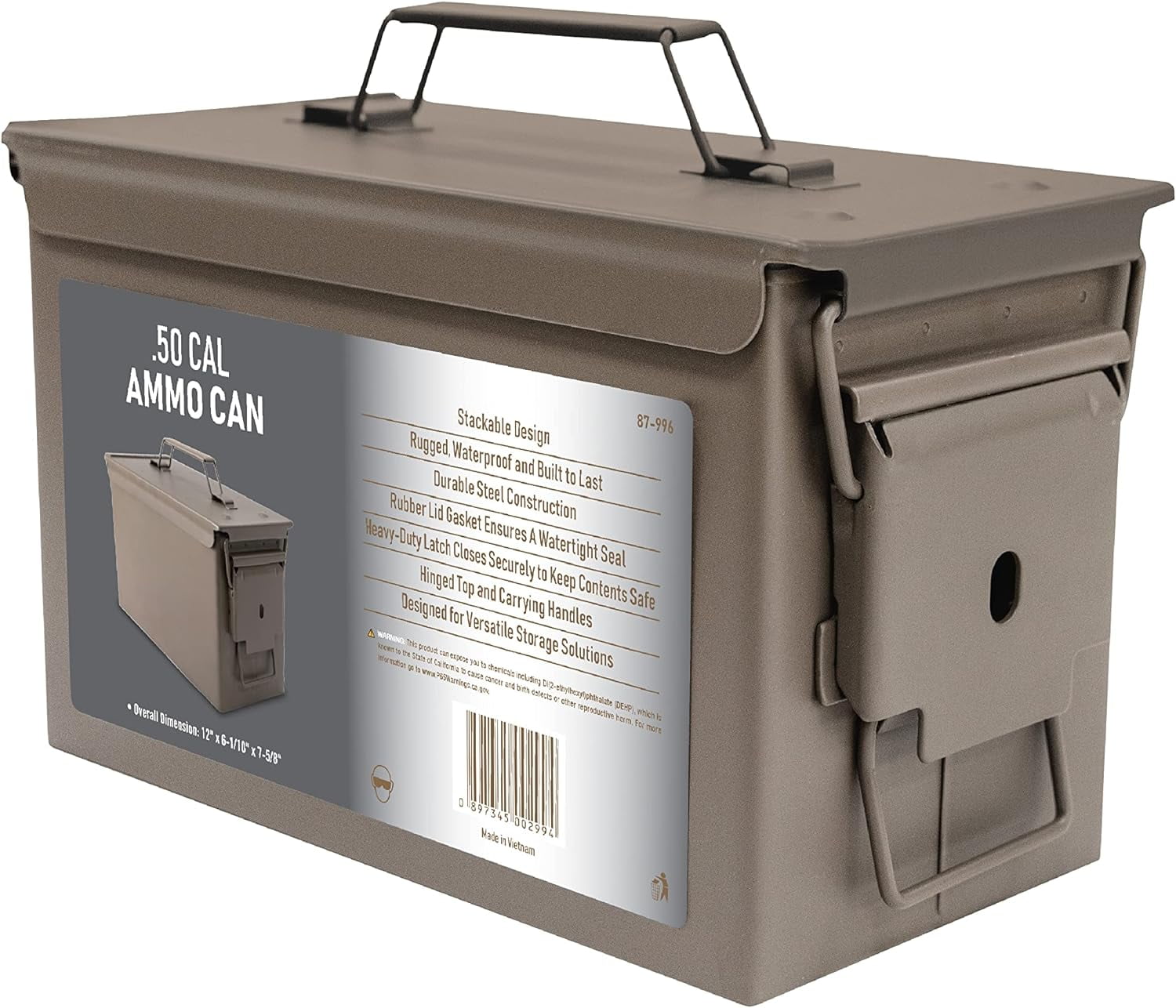 HOMESTEAD 50 Cal Metal Ammo Can - New Steel M2A1 Military Ammo Box ...