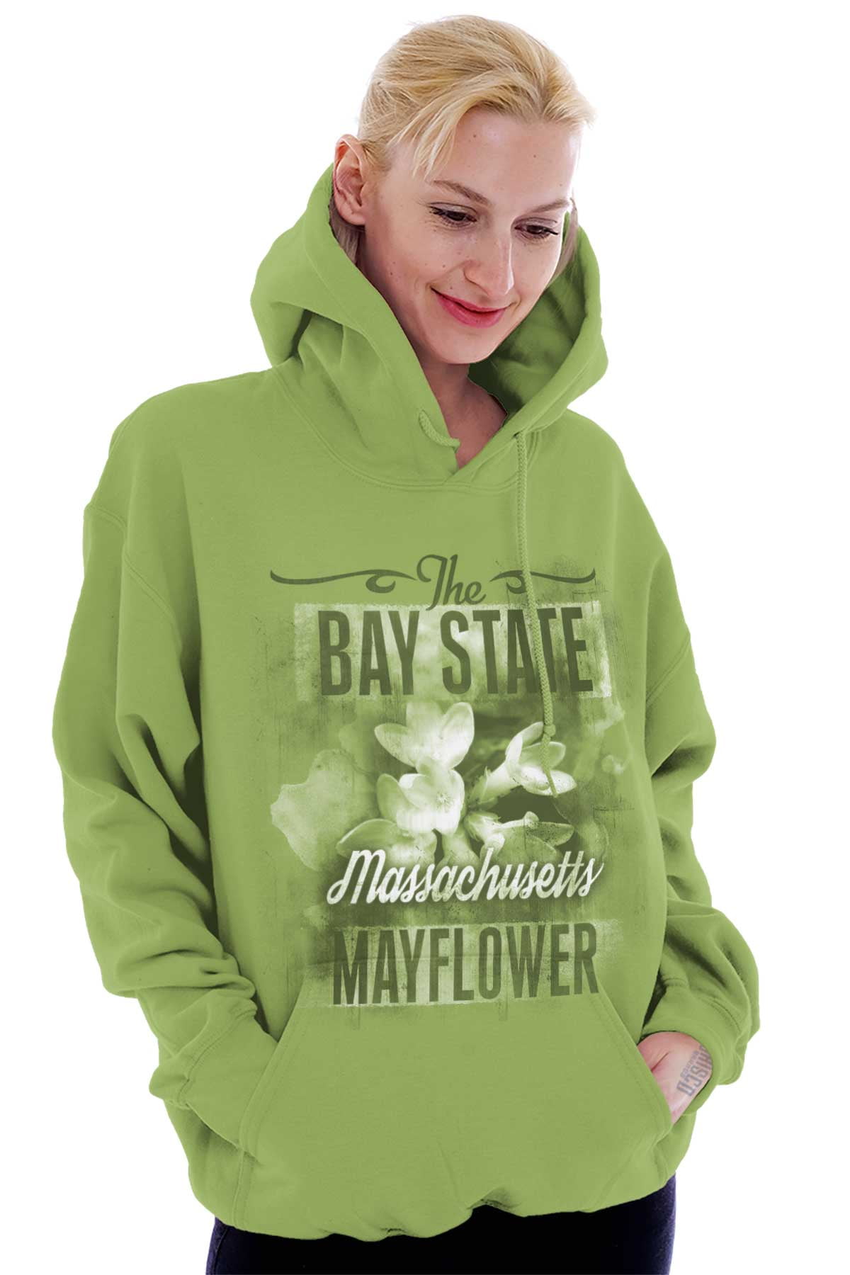 Massachusetts State Flower Souvenir Hoodie Sweatshirt Women Brisco ...