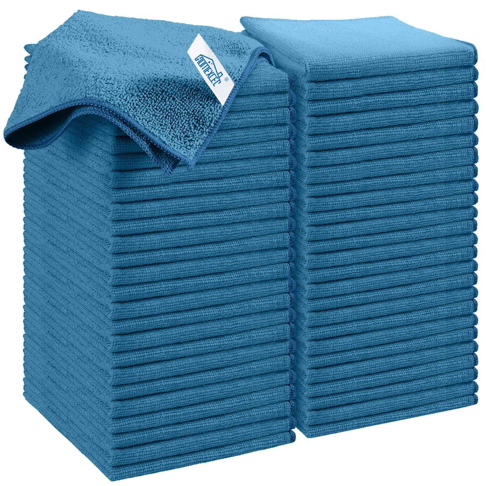 HOMEXCEL Navy Blue Microfiber Cleaning Cloth, 50 Pack Cleaning Towels ...