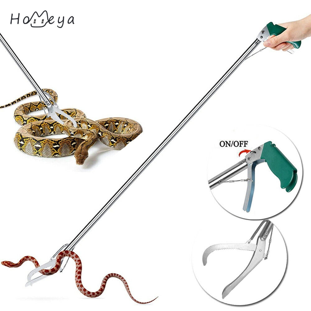 HOMEYA 47" Snake Tongs Catcher Reptile Grabber Hook Stick Wide Jaw ...