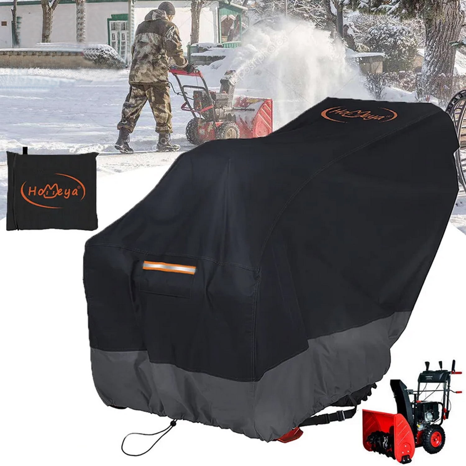 HOMEYA 600D Heavy Duty Snow Blower Cover, Outdoor Snow Thrower Cover ...