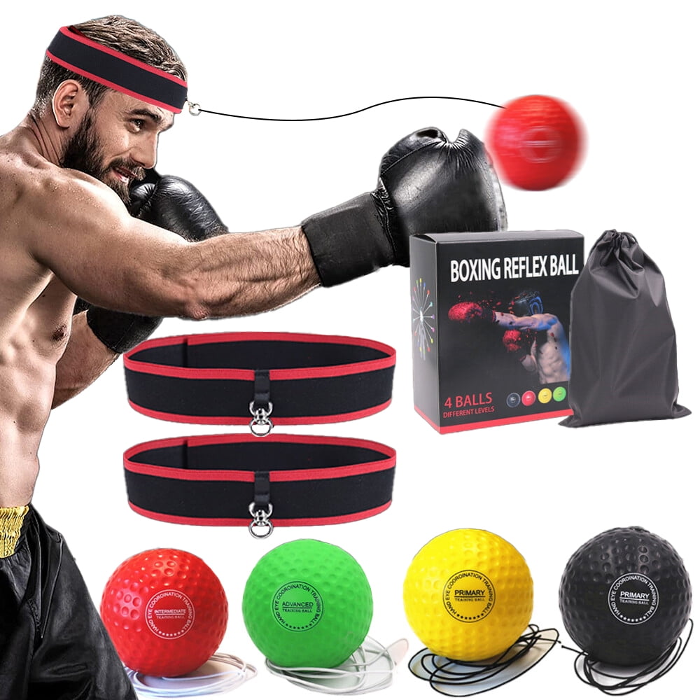 HOMEYA Boxing Reflex Ball Set,4 Difficulty Levels Boxbollen Game for Adults and Children to ...