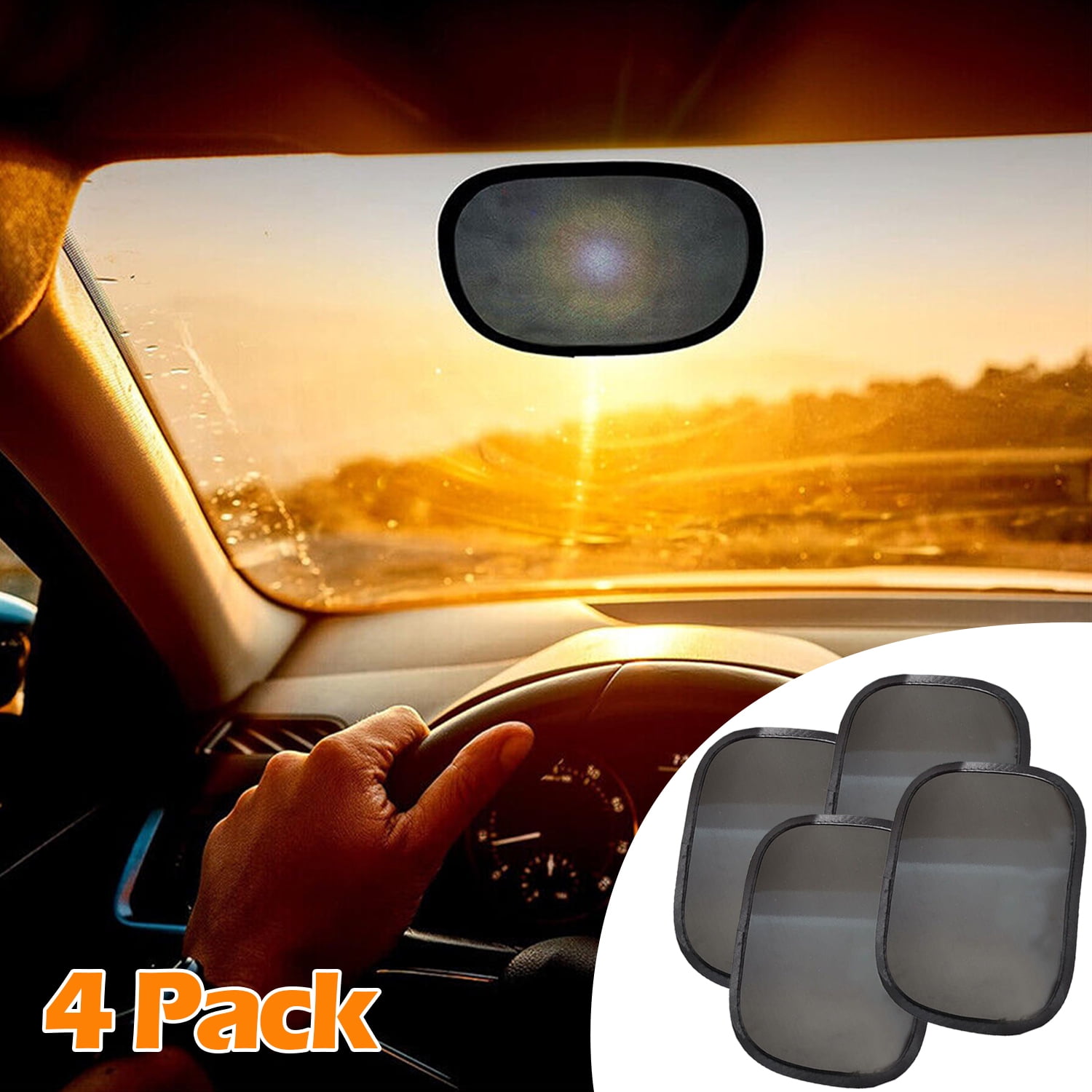 HOMEYA Car Mini Static Cling Window Shade (4 Pack), Cling Window Cover ...