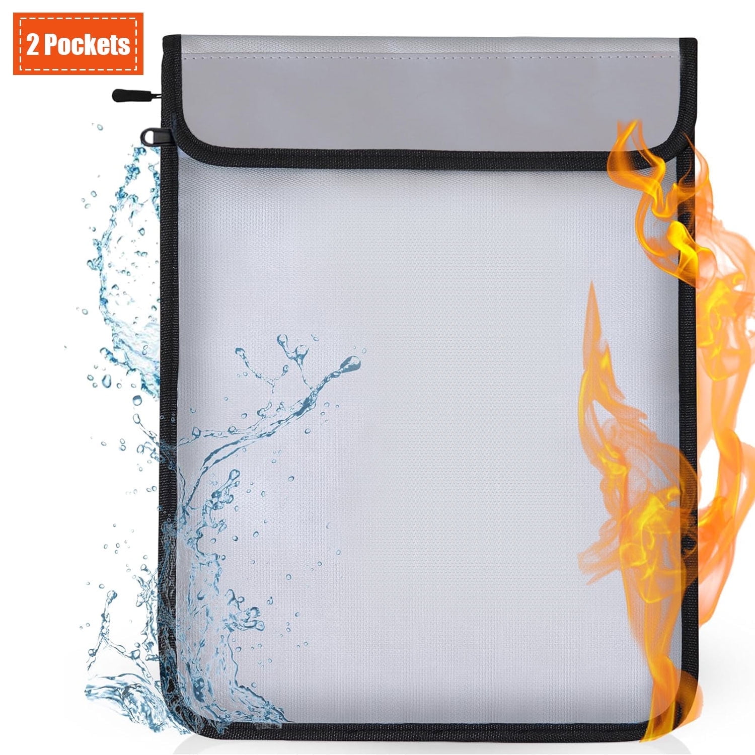 HOMEYA Fireproof Waterproof Document Bag (2000 ℉), 11"x15" Fire Proof ...