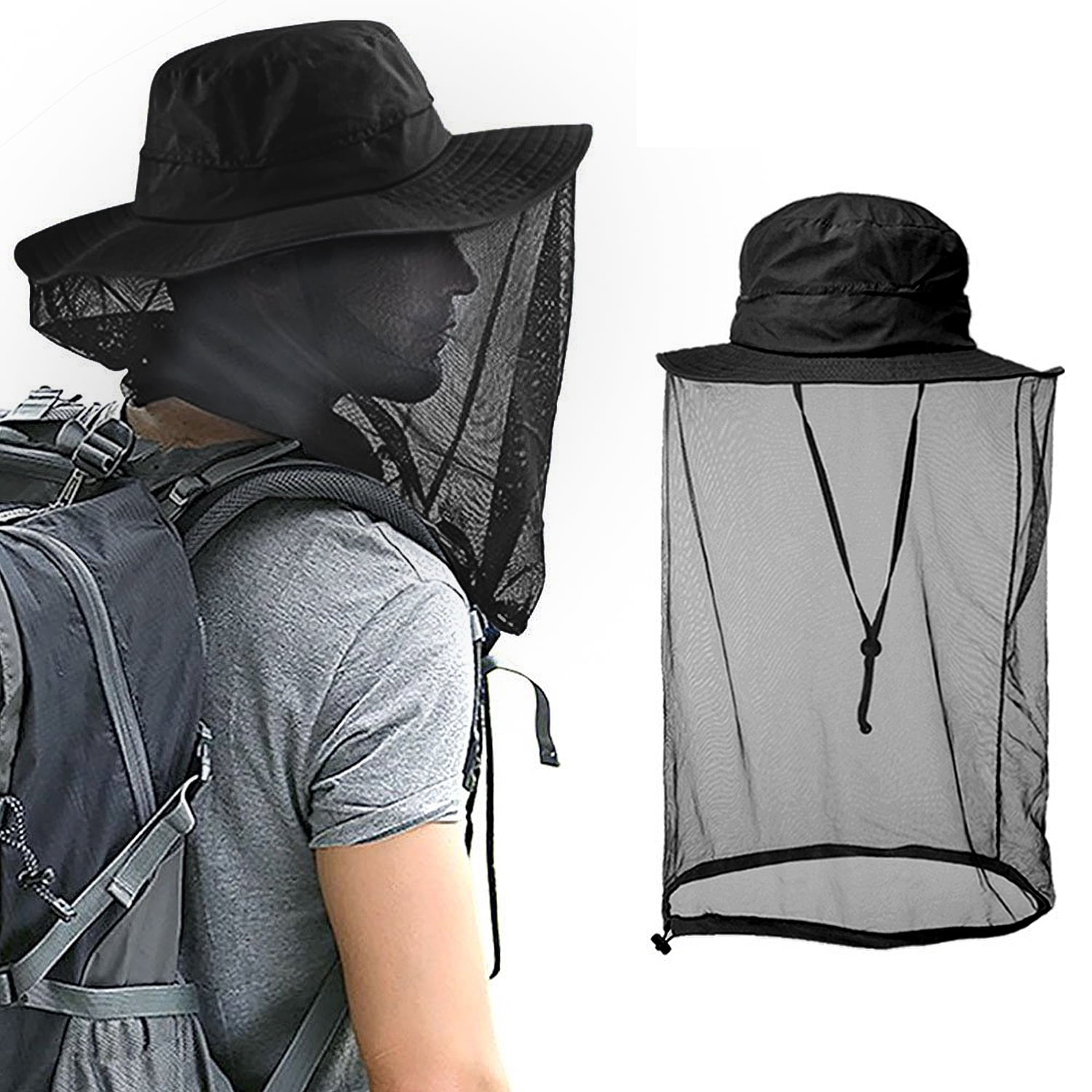 HOMEYA Mosquito Head Net Hat with Hidden Mesh, Anti Bug Sun Hat Bucket ...