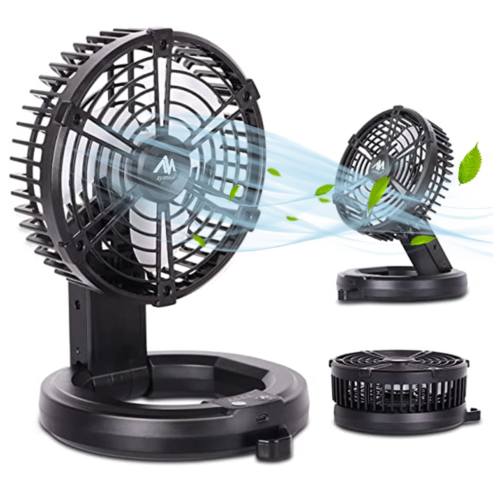 HOMEYA Outdoor Folding Fan with Light, Portable Personal Fan for Travel ...