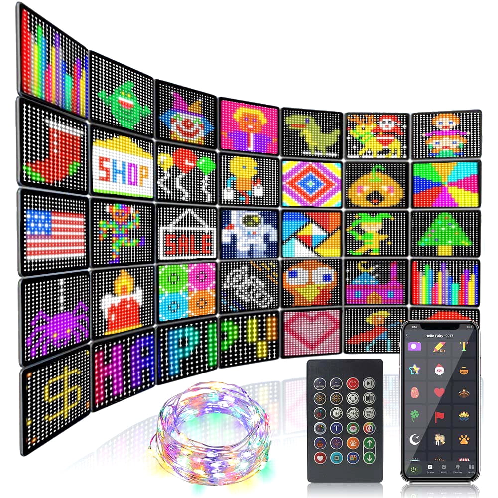 HOMEYA Smart Curtain Lights 6.6x6.6Ft,400 LED Curtain Light APP Remote ...