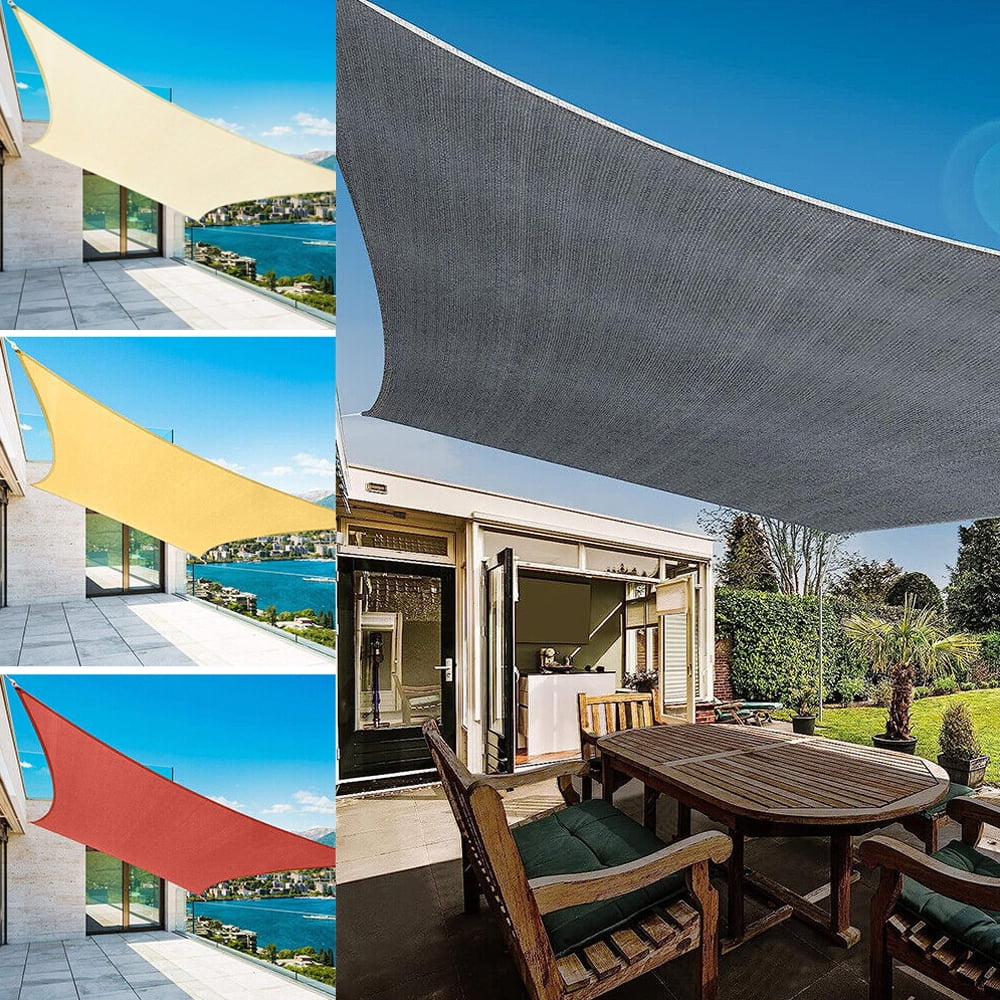 HOMEYA Sun Shade Sail Rectangle 16' x 16' Outdoor Garden Patio Party ...