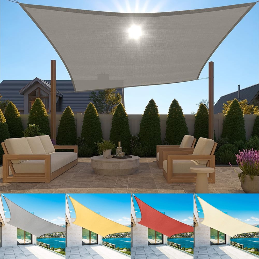 HOMEYA Sun Shade Sails Canopy, 8/12/16/20FT Rectangle UV Block Awning ...