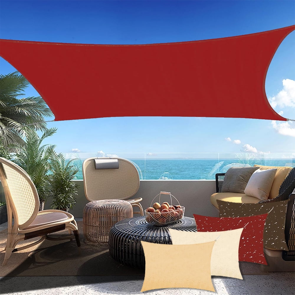 HOMEYA Sun Shade Sails Canopy,Waterproof Rectangle 8/12/16/20 FT Shade ...