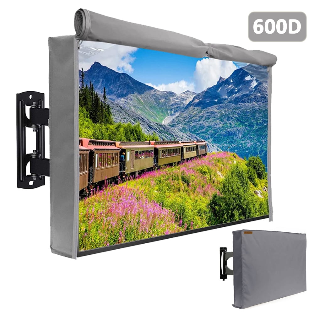 HOMEYA Waterproof Outdoor TV Cover with Front Flap, 600D Heavy Duty ...