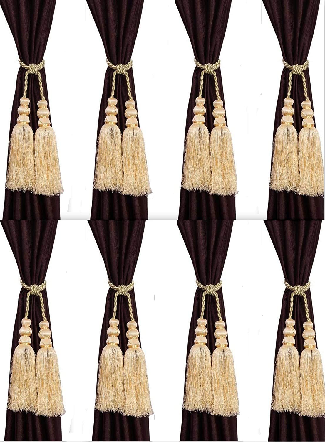 HOMEZADO Curtain tieBack Polyester Tassels Cream Set of 6 - Walmart.com