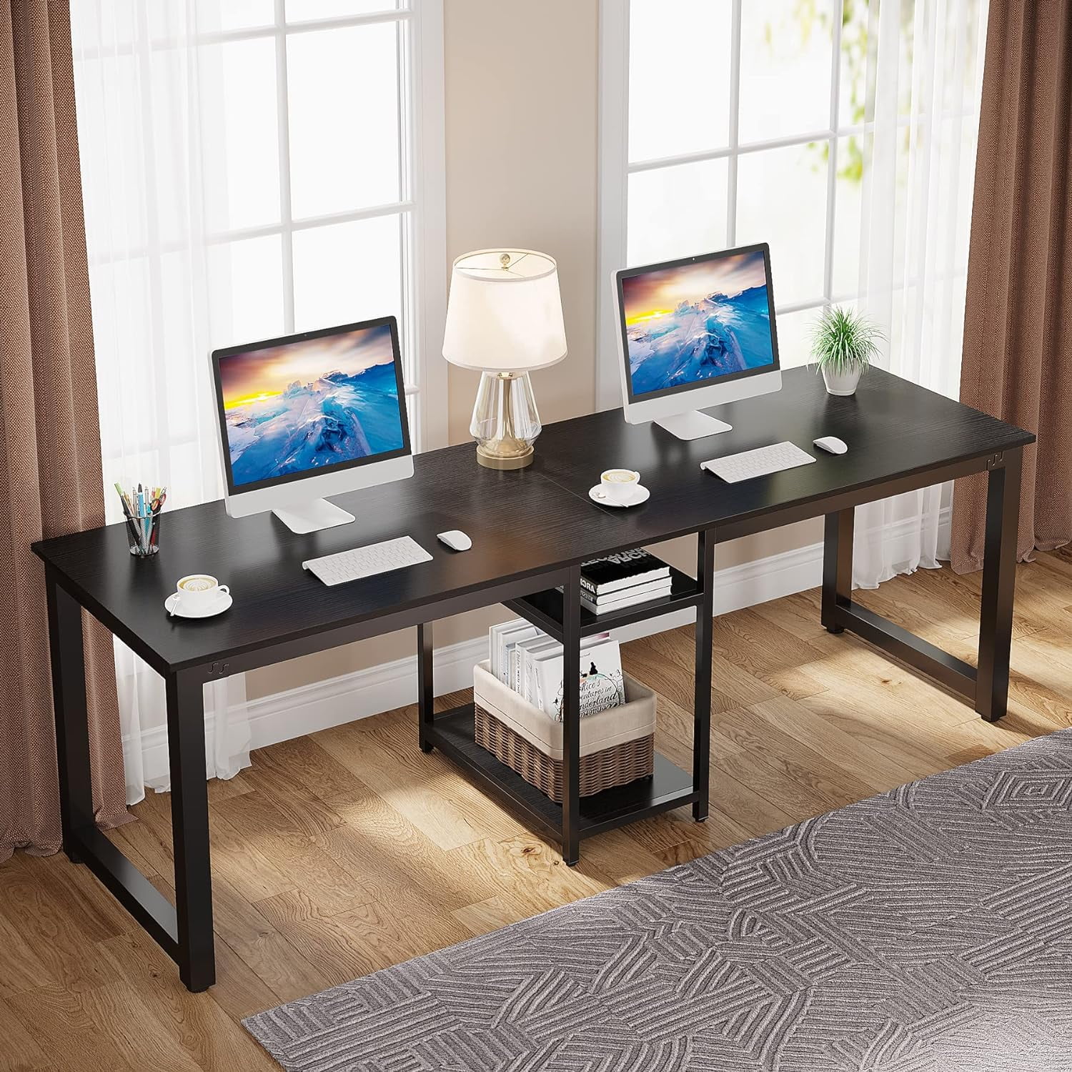 HOMEZY 78 Inches Computer Desk, Extra Large Two Person Office Desk with ...