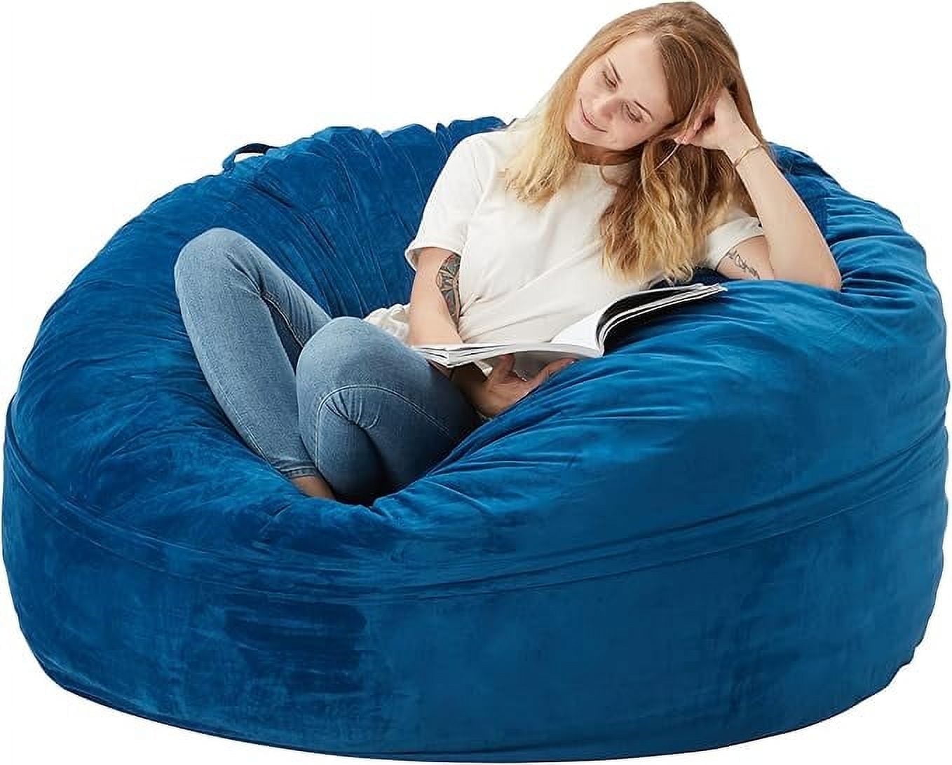 HOMGUAVA Large Bean Bag Chair with Memory Foam Filled, Stuffed Beanbag ...