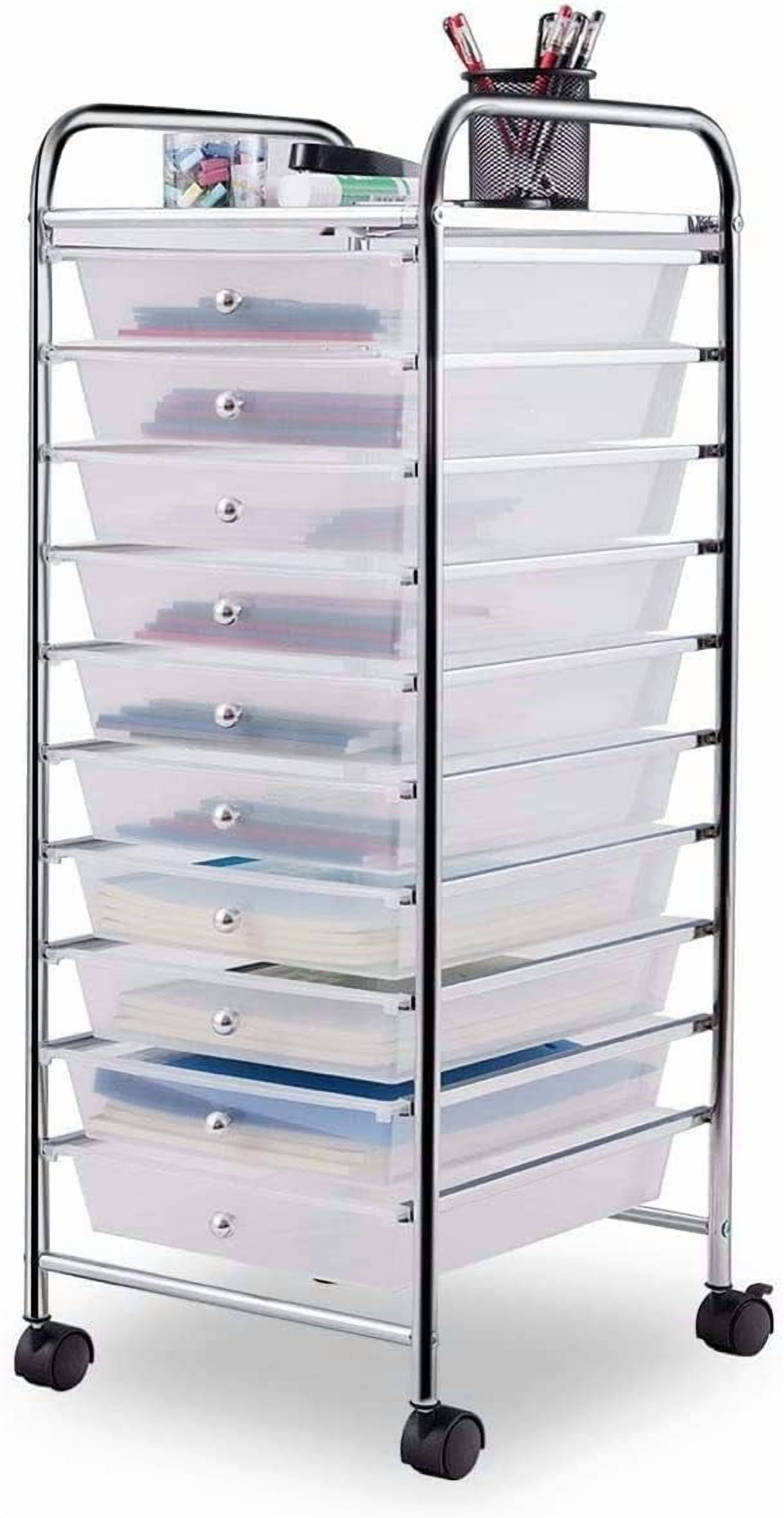 HOMGX 10 Drawer Storage Organizer Cart, 10 Tiers Multicolor Storage ...
