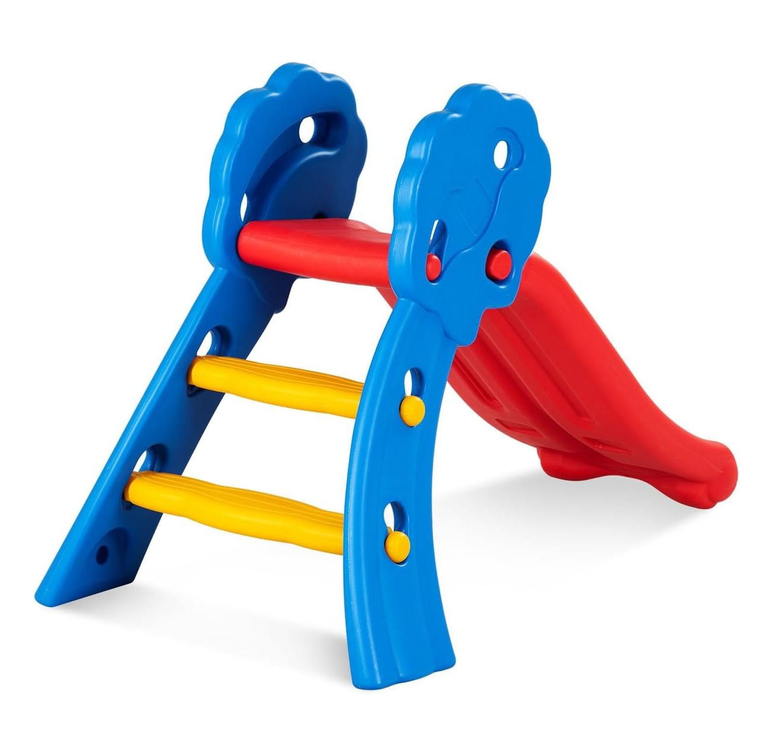 HOMGX 2-in-1 Toddler Slide, Folding Slide with Basketball Hoop & Ladder ...