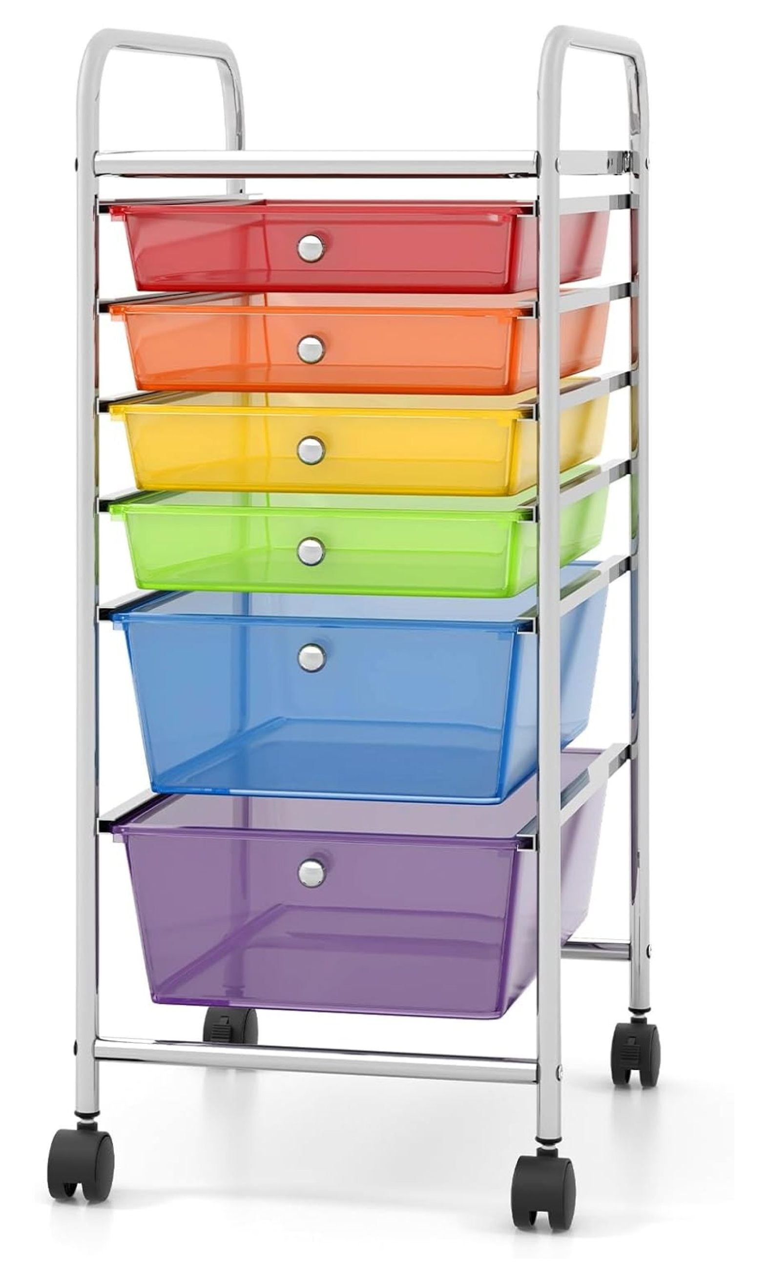 HOMGX 6 Drawer Rolling Storage Cart, 6 Drawer Organizer Trolley ...