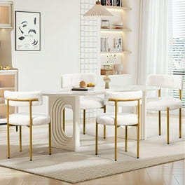 Renwick Mid Century Metal Dining Chair Y Shaped Backrest Set of 2 White Walmart