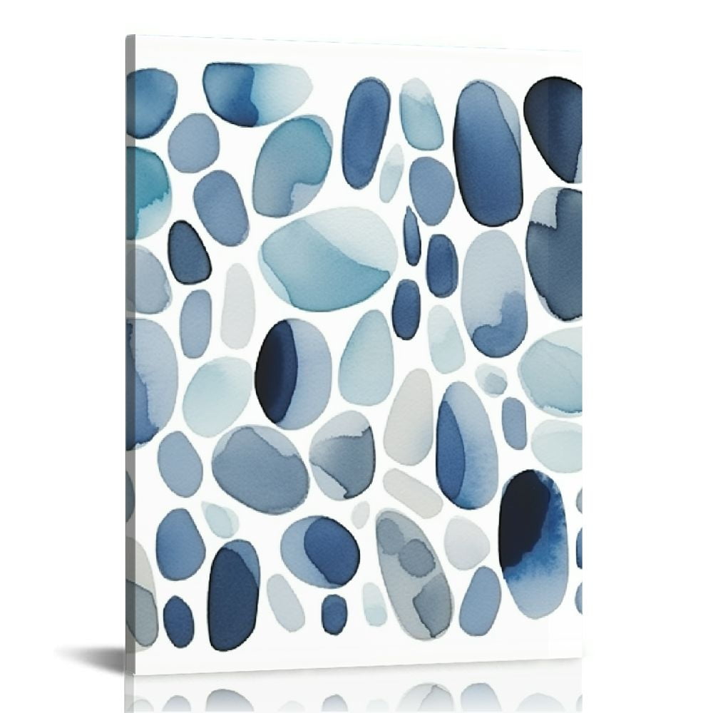 HOMICOZI Abstract Blue Wall Art Navy Blue Poster Blue Geometric Prints ...