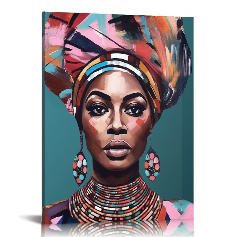 HOMICOZI African American Women Canvas Art Abstract Black Woman Print African Tribe Art Textured ...