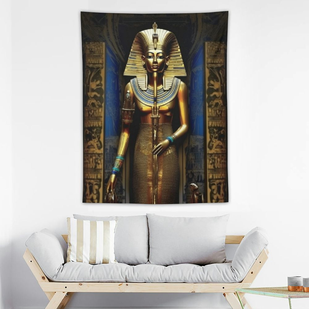 HOMICOZI Ancient Egyptian Tapestry, Golden Palace Pharaoh Sculpture ...