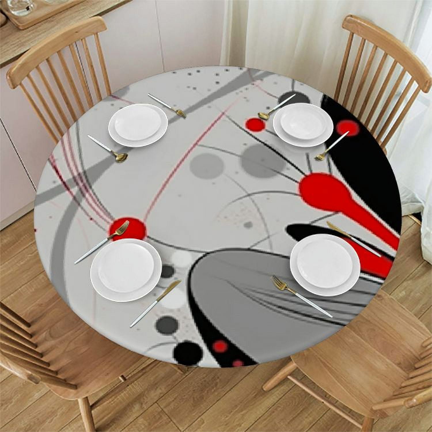 HOMICOZI Atomic Round Table cover,Abstract Mid Century Modern Style ...
