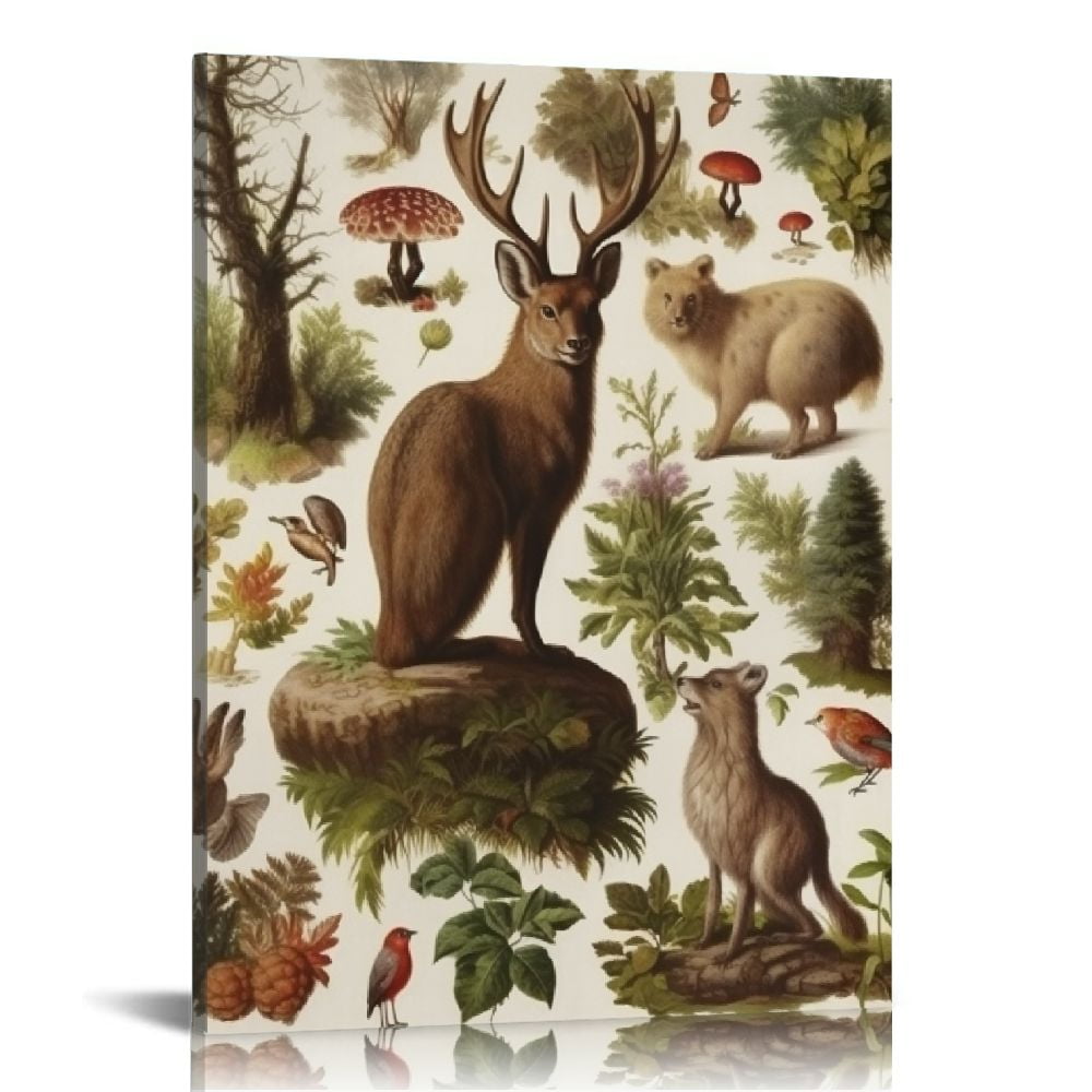 HOMICOZI Autumn Garden Wildlife Poster - Vintage Illustrated Seasonal ...