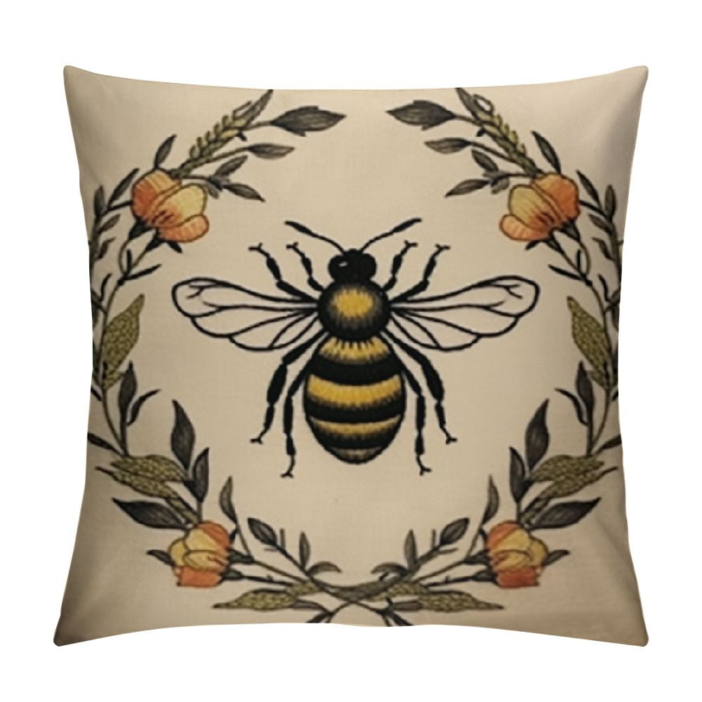 HOMICOZI Bee Lumbar Pillow Covers, Farmhouse Spring Summer Cushion Case ...