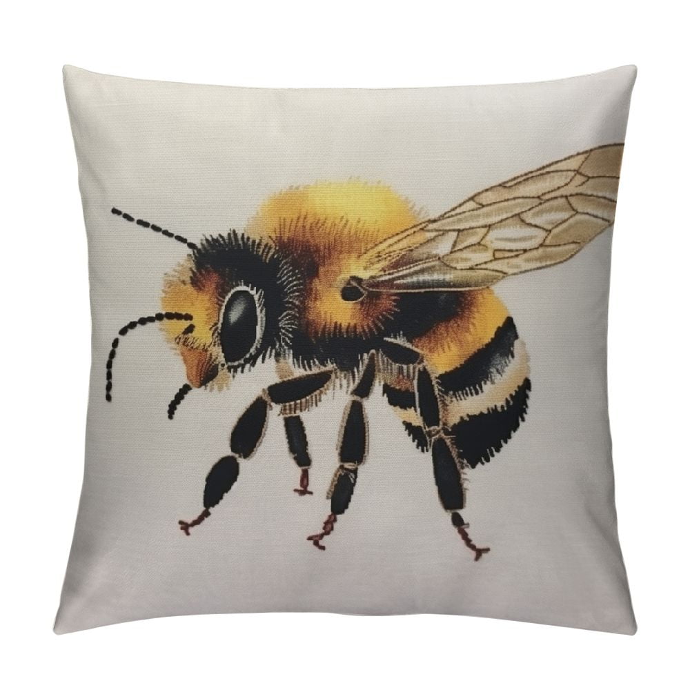 HOMICOZI Bee Throw Pillow Cover Bumblebees Country Watercolor Animal ...