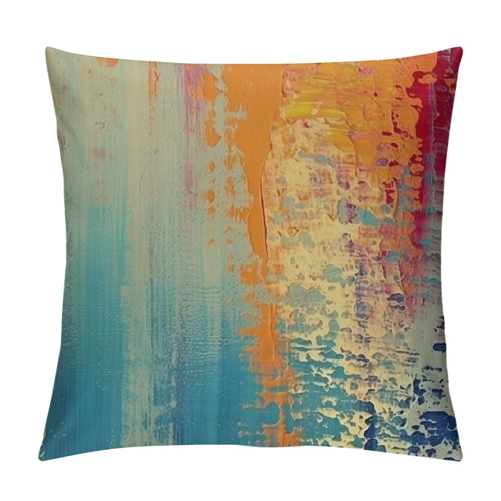 HOMICOZI Blue and Orange Decorative Throw Pillow Covers Teal Vintage ...