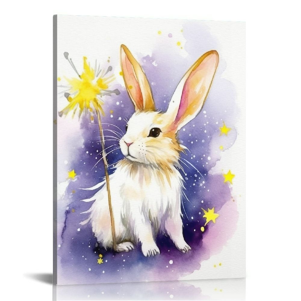 HOMICOZI Bunny Fairy. Watercolor Art Print 12"x16" on Fine Art Thick ...