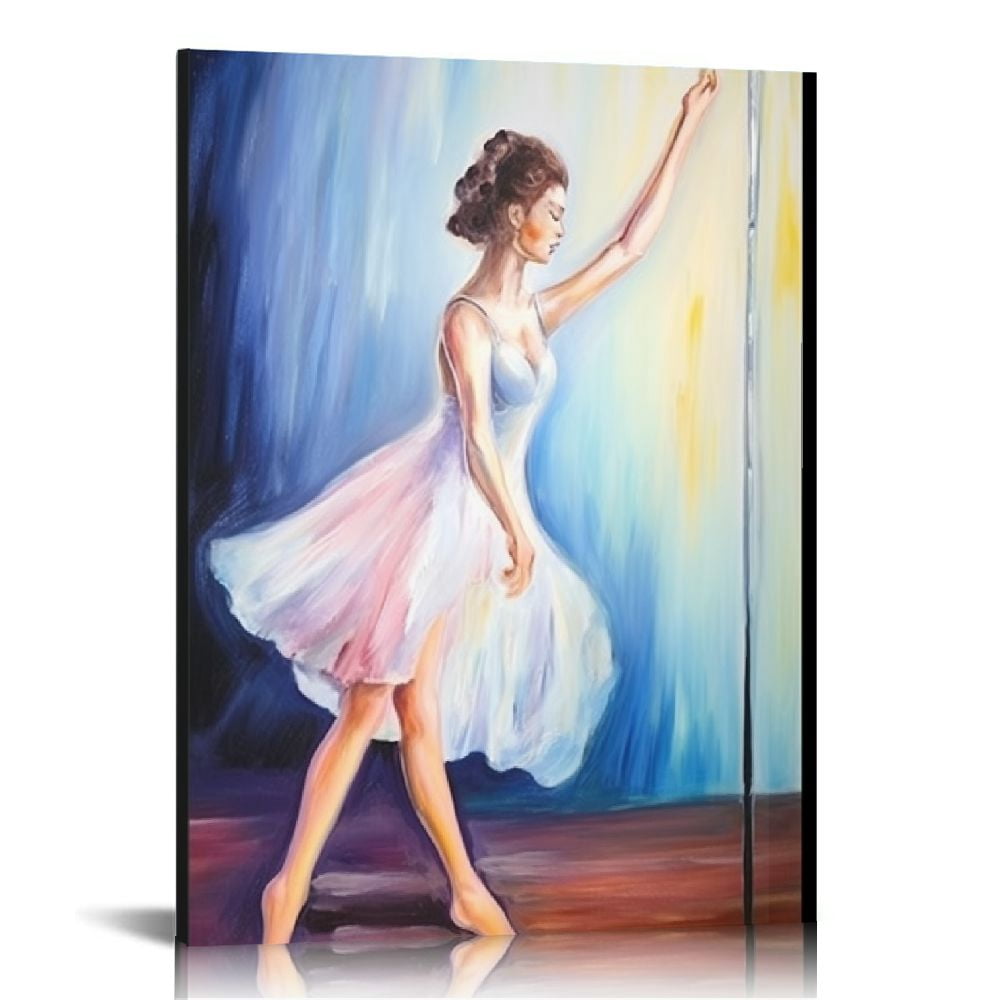 MLJA Canvas Prints Wall Art - Beautiful Young /Ballet Dancer in Oil ...