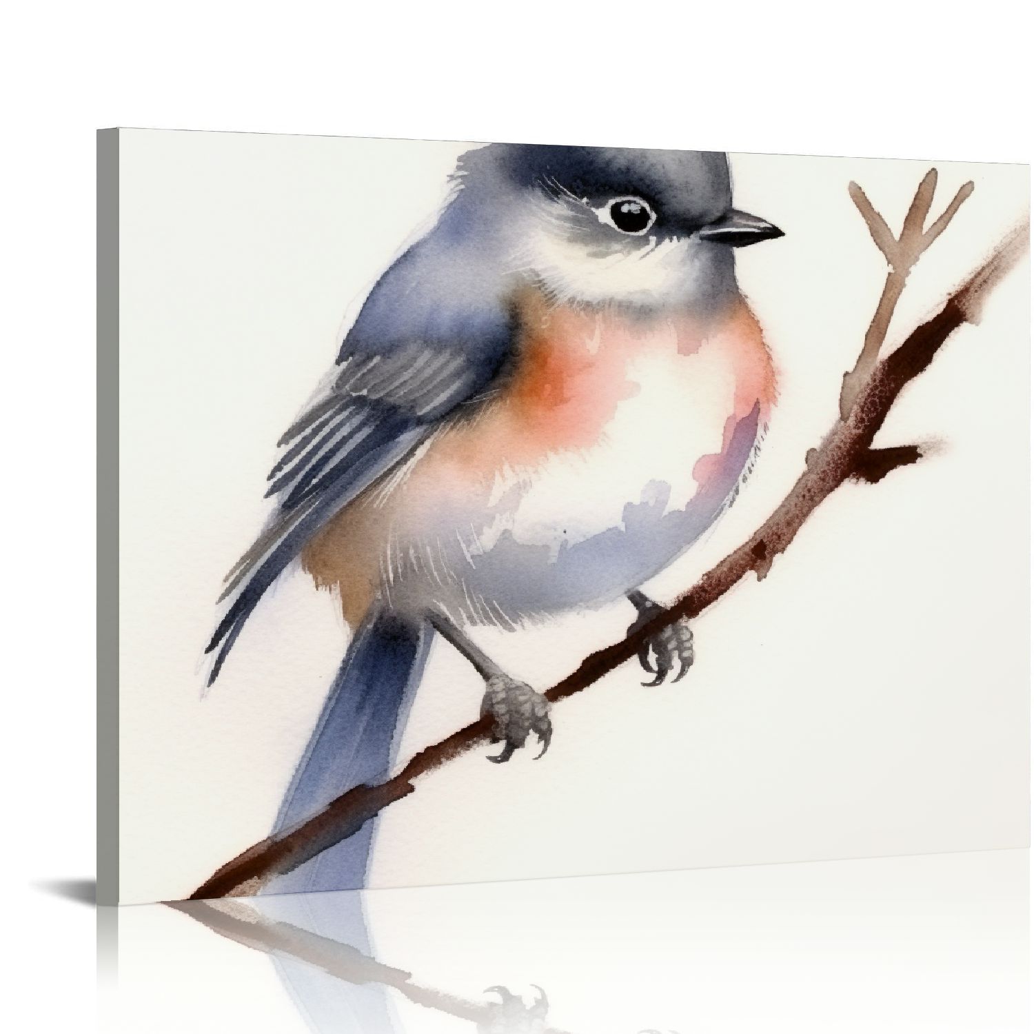 HOMICOZI Chickadee art print, Watercolor painting Minimalist bird ...