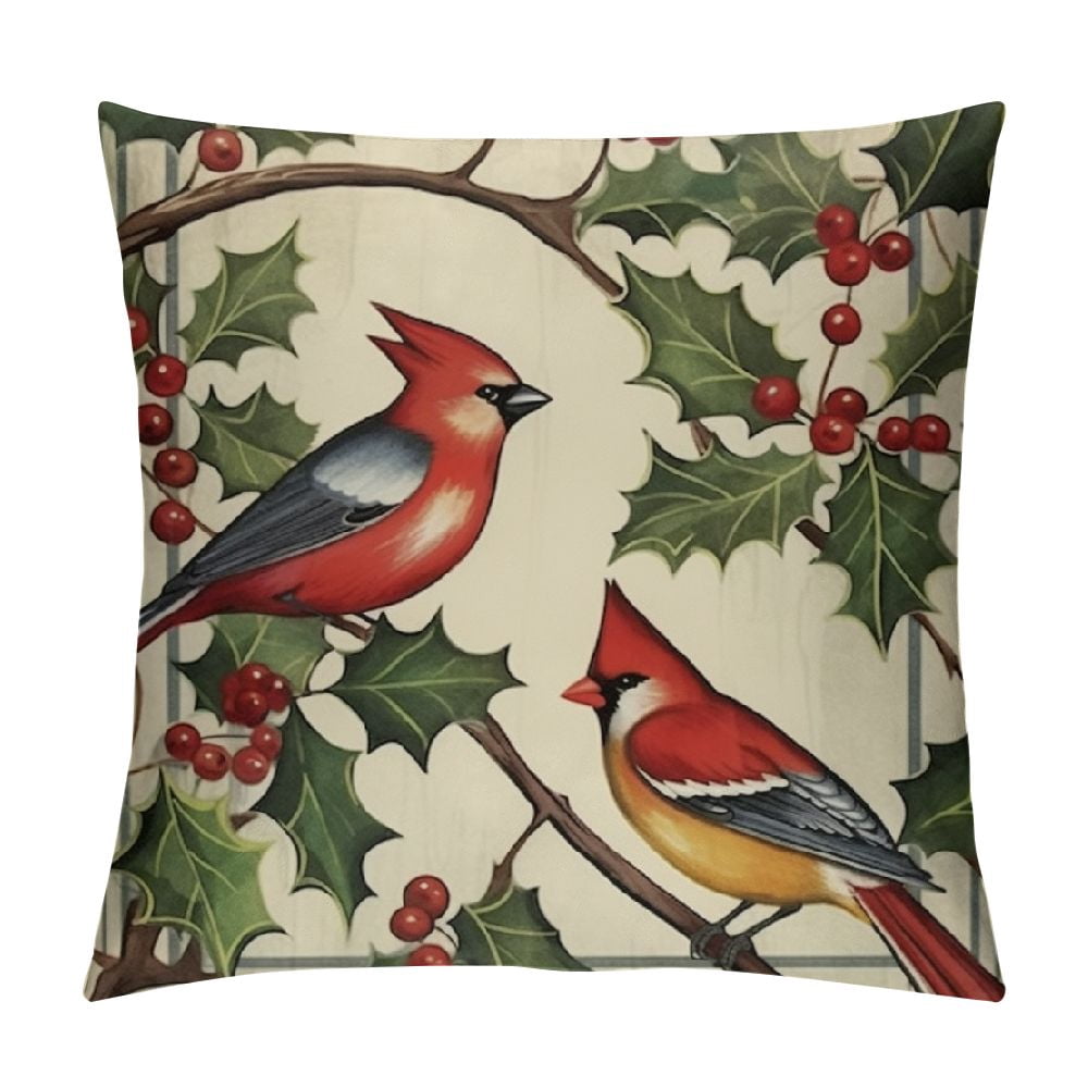 HOMICOZI Christmas Cardinal Decorative Throw Pillow Covers, Red Bird ...
