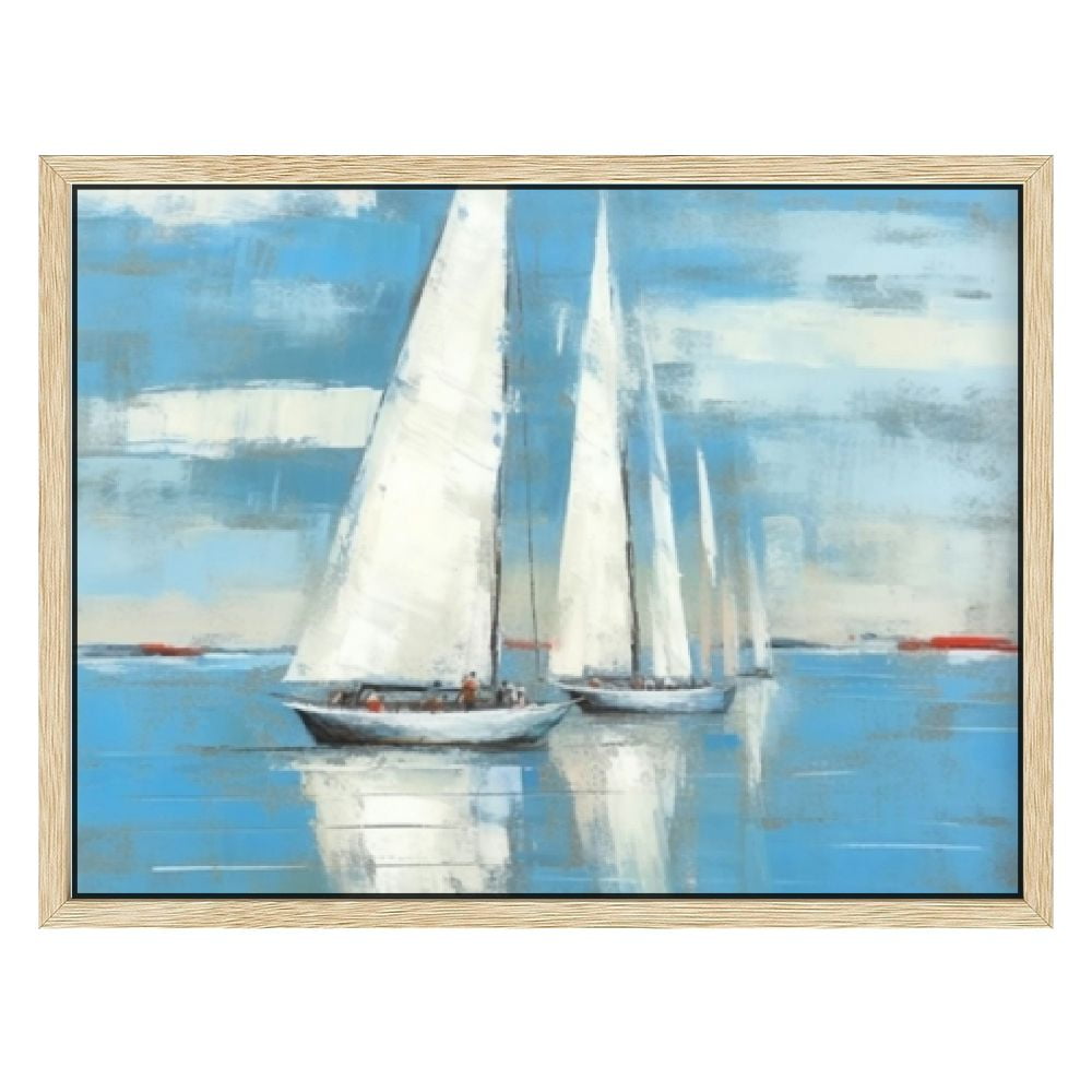 HOMICOZI Coastal Framed Painting Wall Art: Abstract Ocean Artwork ...