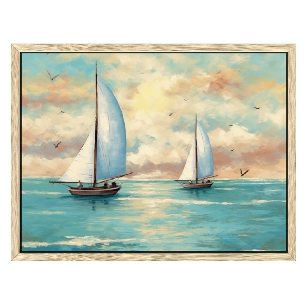 HOMICOZI Coastal Wall Art Sailing Boat Prints Ocean Pictures for ...