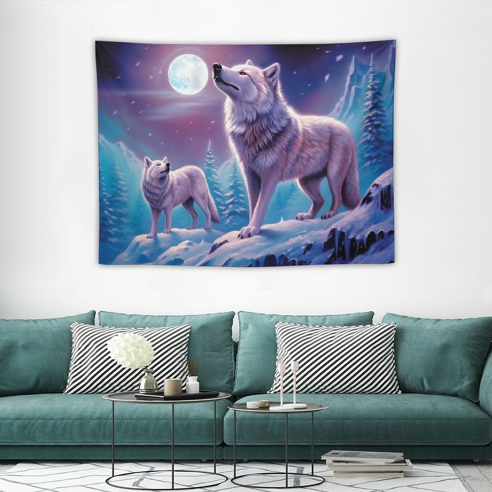 HOMICOZI Cool Wolf Tapestry for Men, Fantasy Animals Psychedelic Moon ...