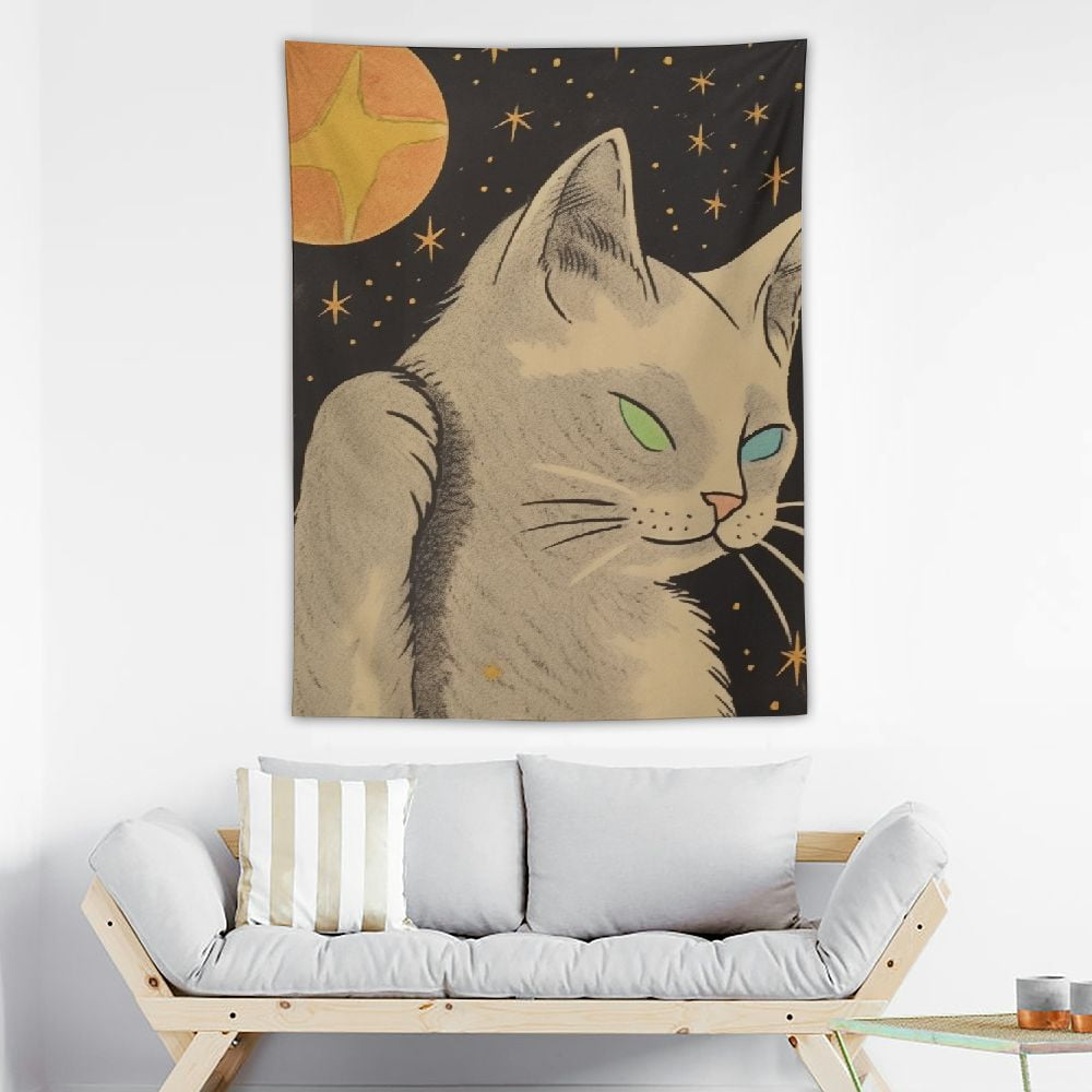 HOMICOZI Cute Cat Tarot Tapestry Wall Hanging psychedelic Boho Hippie ...