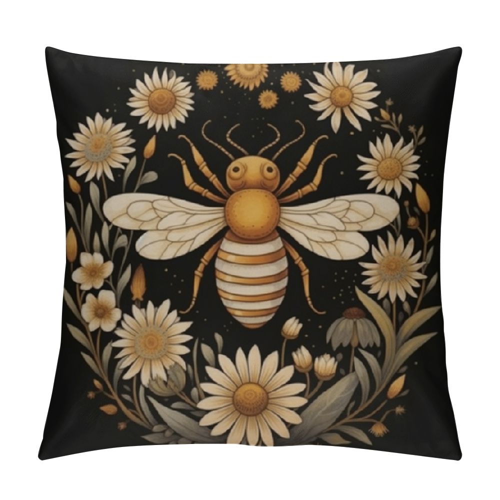HOMICOZI Floral Bee Pillow Covers, Bee Gifts for Women, Bee Decor ...