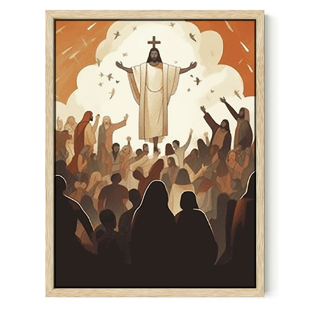 HOMICOZI Framed Jesus Wall Art Christ Shepherd Religious Faith Scripture Story Aesthetic boho ...