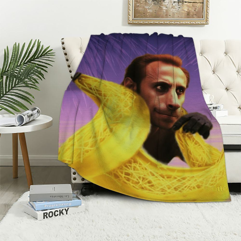 HOMICOZI Funny Banana Vaporwave Blanket Flannel Throw Blankets Soft ...