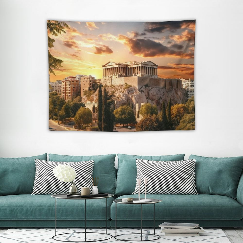 HOMICOZI Greek Tapestry Photography Backdrop Ancient Acropolis ...