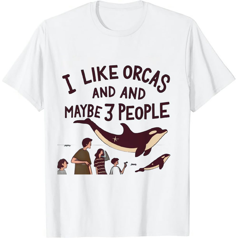 HOMICOZI I Like Orcas and Maybe 3 People Orca Killer Whale Retro Men T ...
