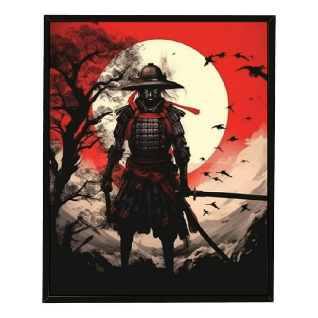 HOMICOZI Japanese Samurai Wall Art Pictures Wall Decor Armored Samurai ...