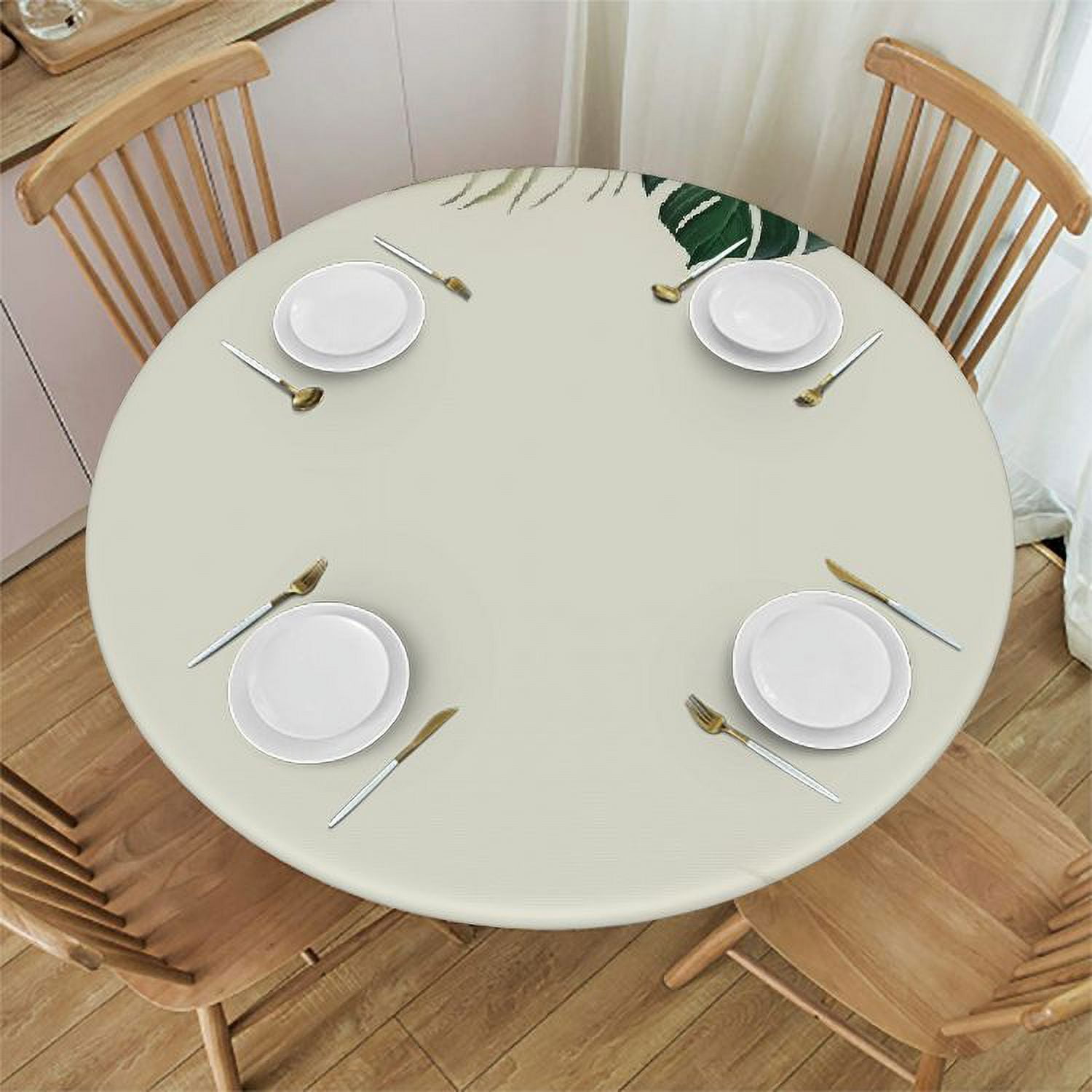HOMICOZI Jungle Table cover Banana Leaf Reusable Round Table cover Tropical Plant for Kitchen ...