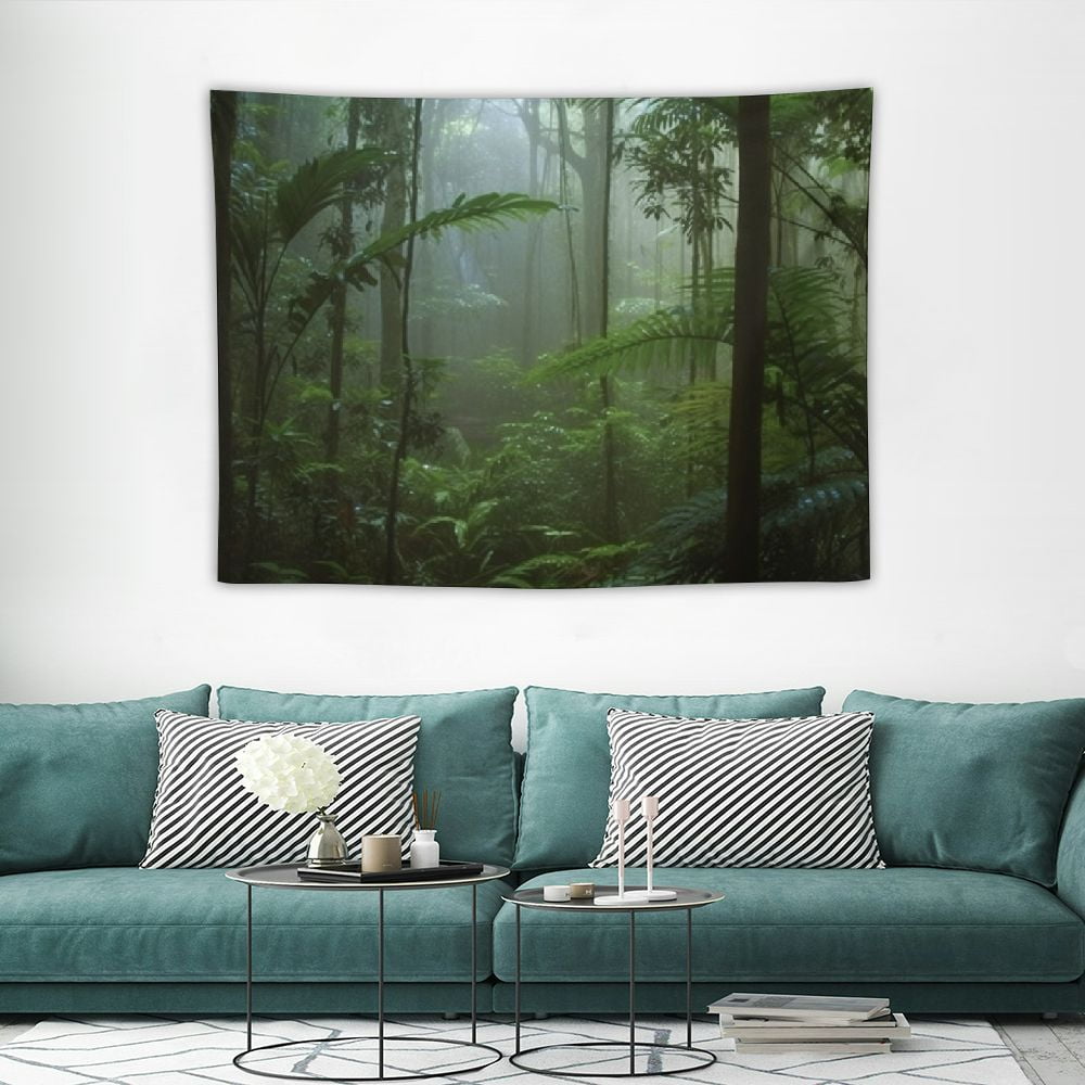 HOMICOZI Jungle Tapestry Wall Hanging, Rainforest Landscape Tapestry ...
