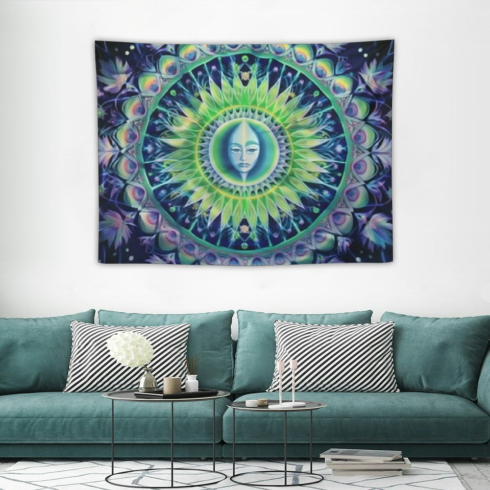 HOMICOZI Mandala Bohemian Tapestry Hippie Psychedelic Peacock Wall Hanging Ombre Lunar Eclipse ...