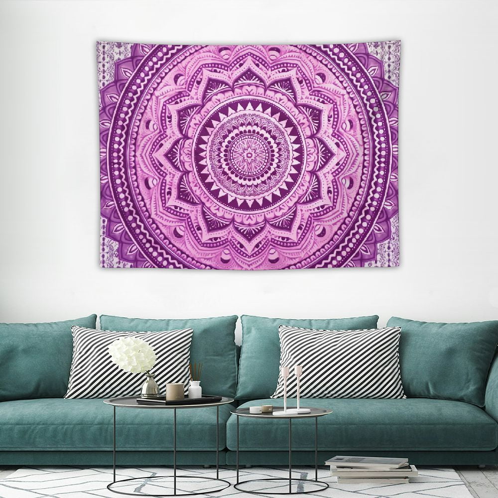 HOMICOZI Mandala Wall Hanging Ombre Tapestry Pink and White - Indie ...